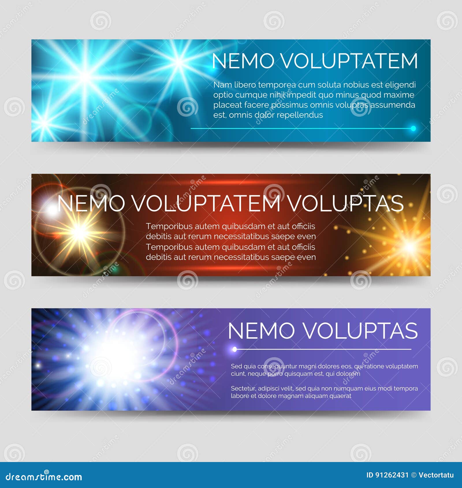 Abstract Colorful Banners with Multicolor Flashes Stock Vector ...