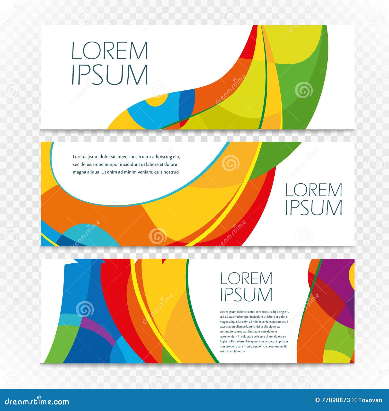 Abstract Colorful Banners Set on Transparent Stock Vector ...