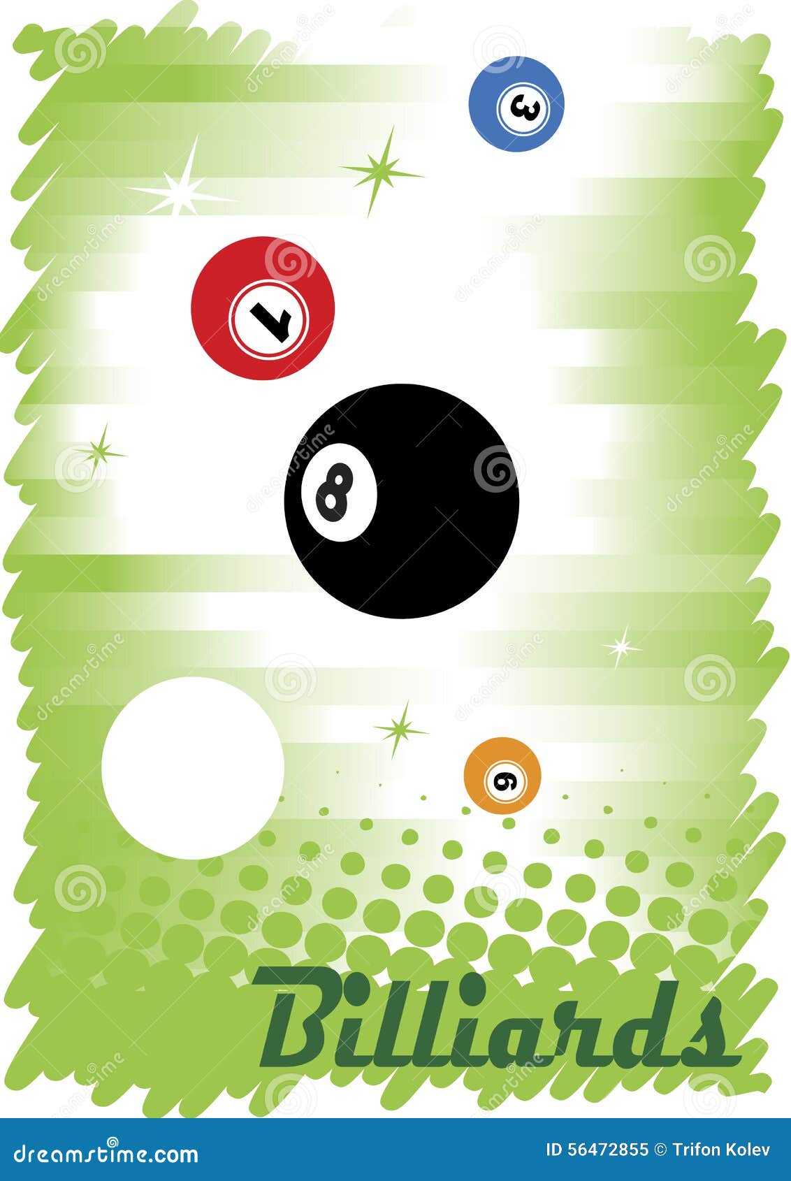 Abstract Colorful Billiard Poster Stock Vector - Illustration of ...