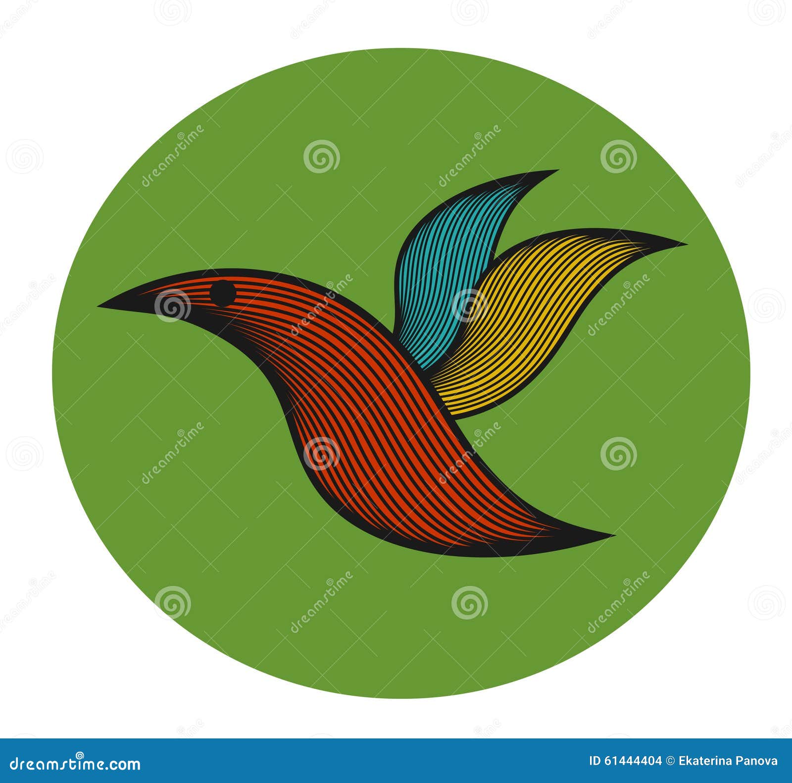 Abstract colorful bird stock vector. Illustration of discuss - 61444404