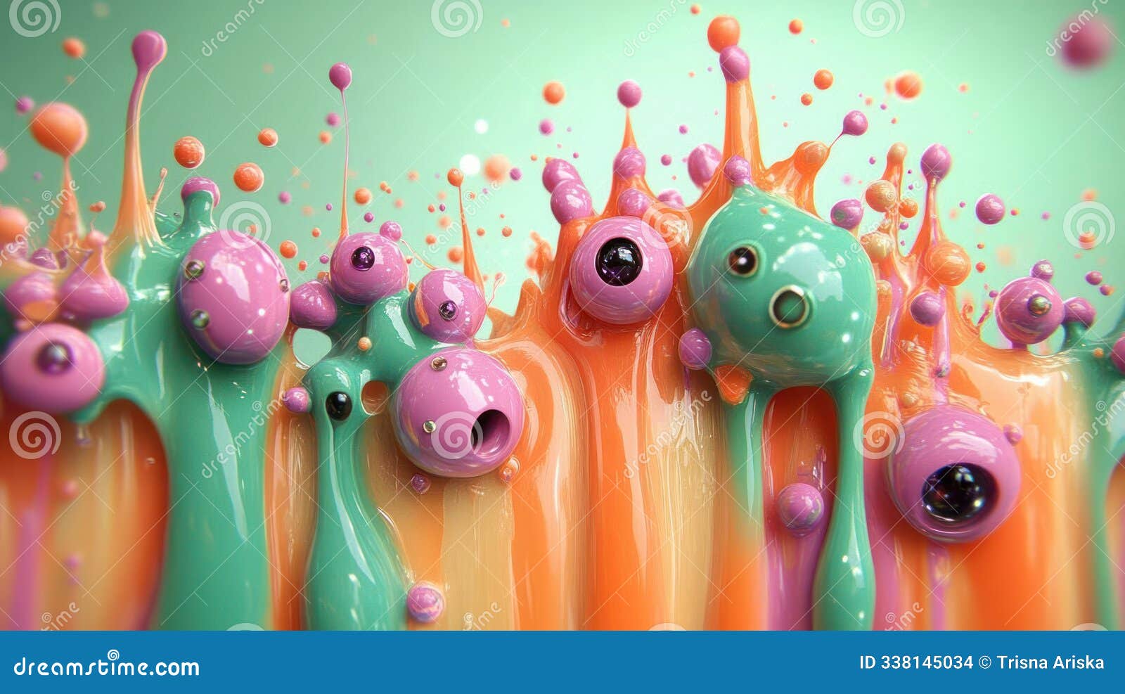 Abstract Colorful Blobs with Eyes, Creating a Whimsical and Playful ...