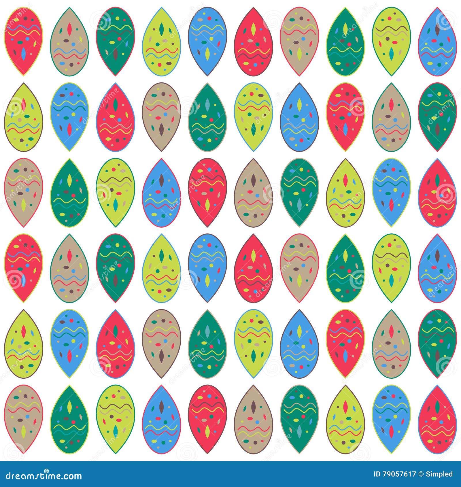 Abstract Colorful Blobs Vector Ornament, Red Green Yellow Brown Drop ...