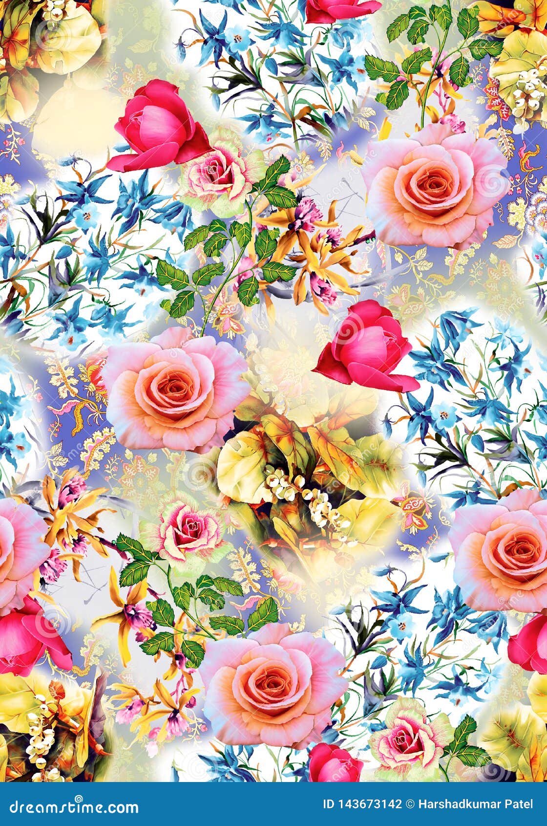 Abstract Colorful Block Print Pattern Stock Illustration - Illustration ...