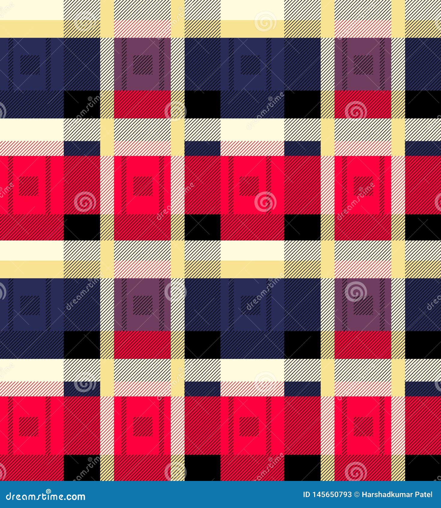 Abstract Colorful Block Print Pattern Stock Illustration - Illustration ...