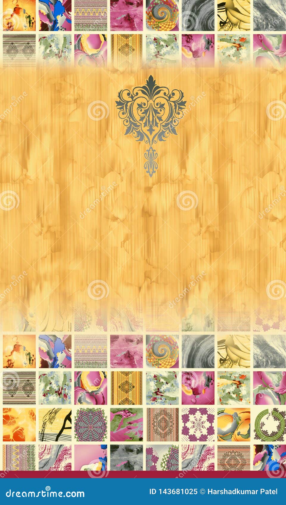 Abstract Colorful Block Print Pattern Stock Illustration - Illustration ...