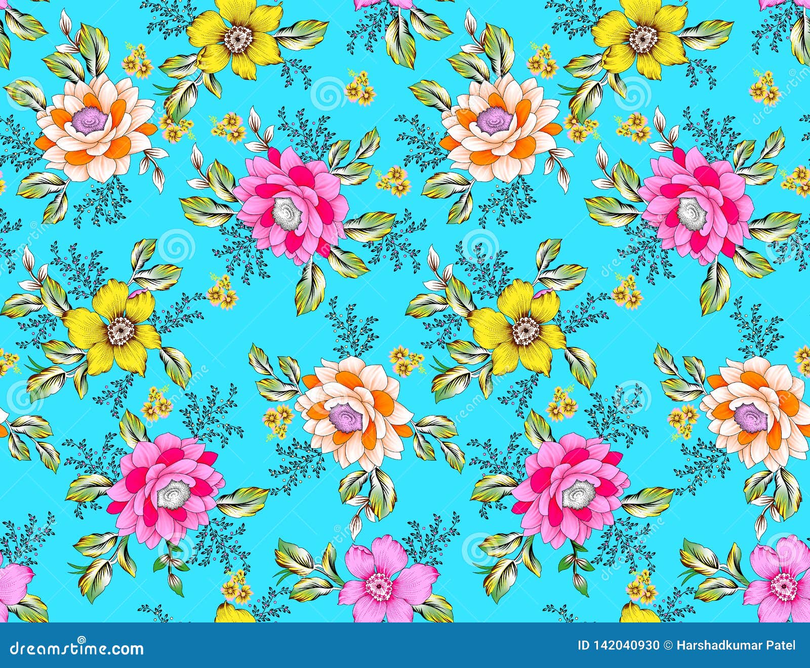 Abstract Colorful Block Print Pattern Stock Illustration - Illustration ...