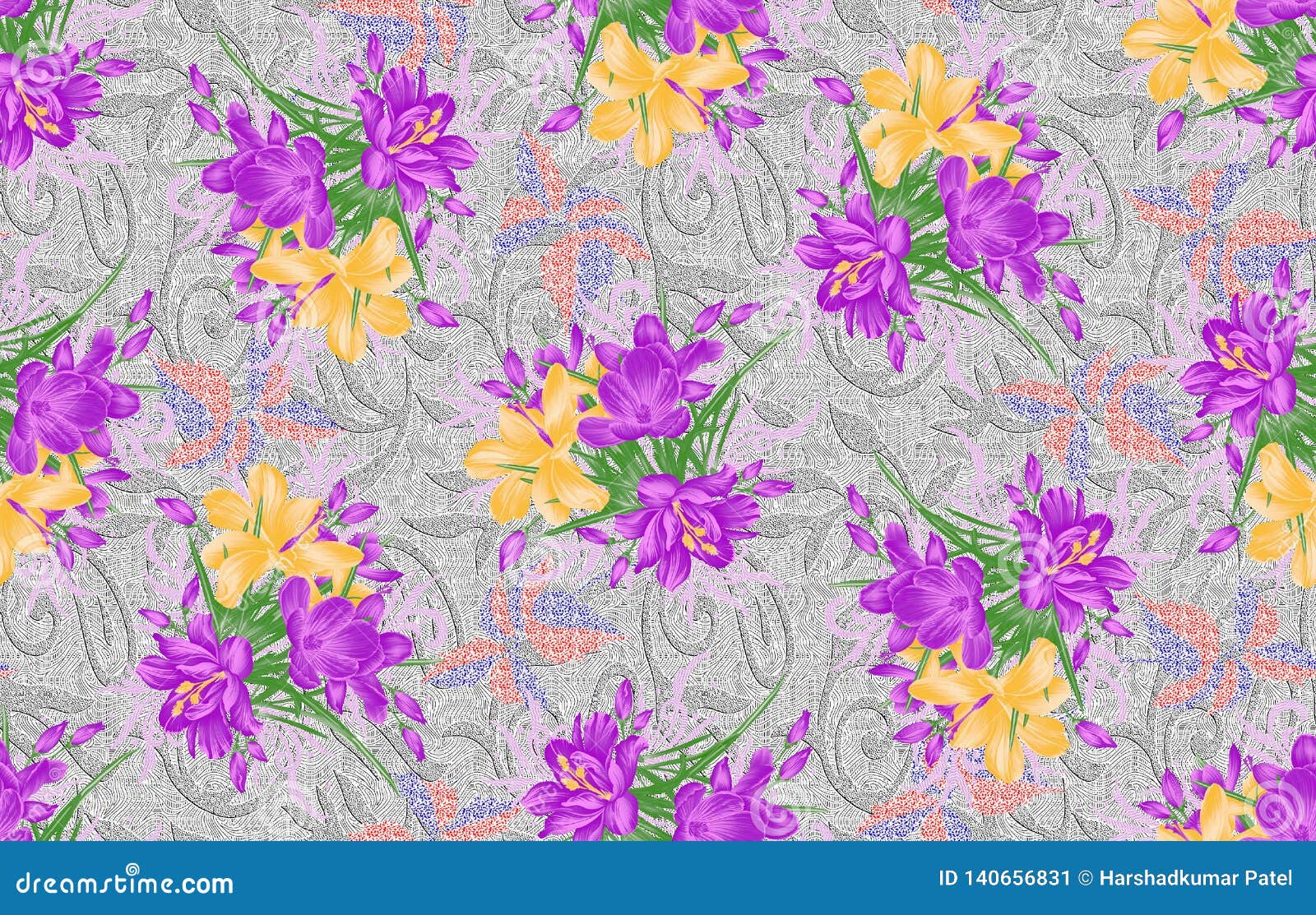 Abstract Colorful Block Print Pattern Stock Image - Image of classical ...