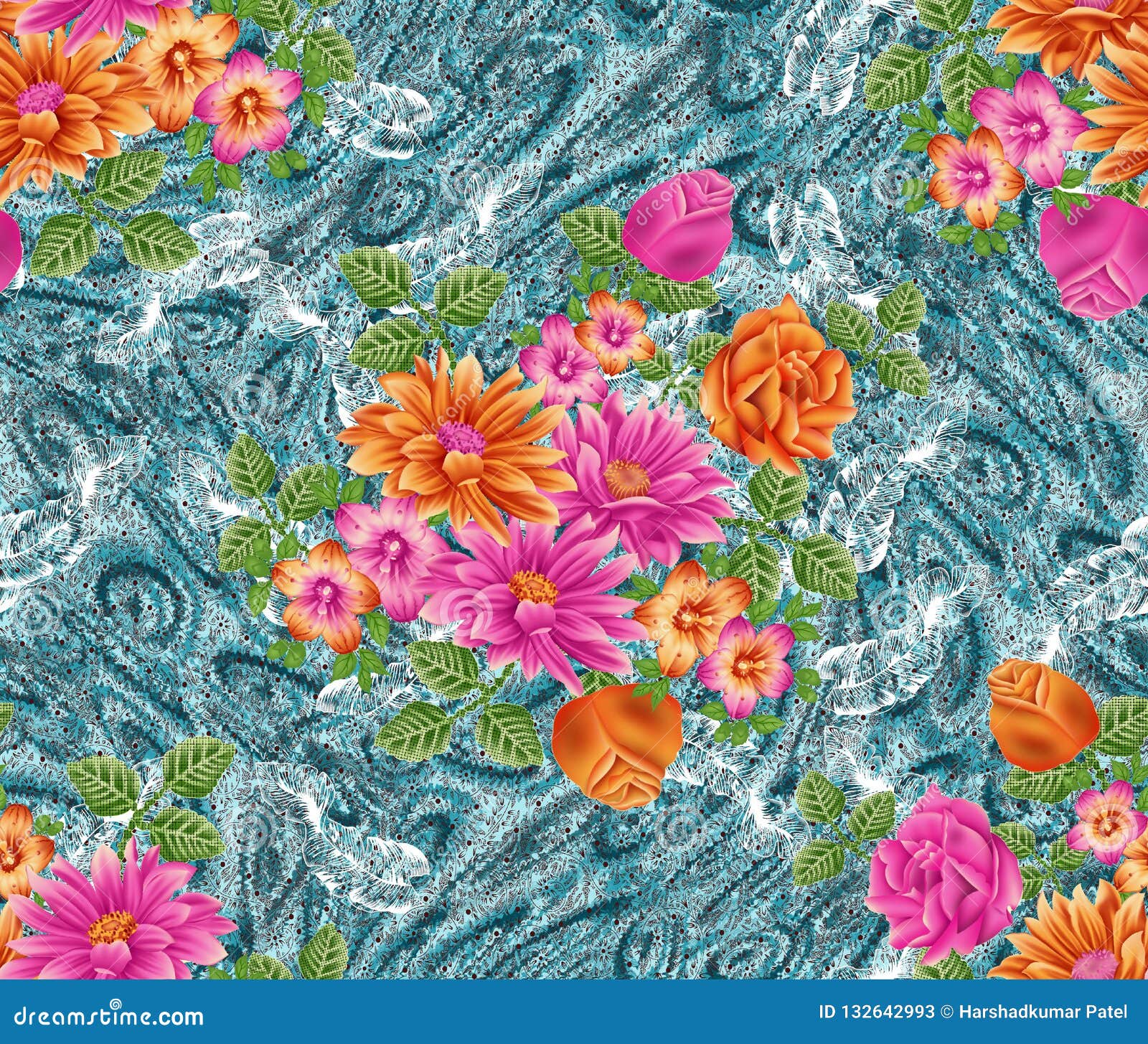 Abstract Colorful Block Print Pattern Stock Illustration - Illustration ...