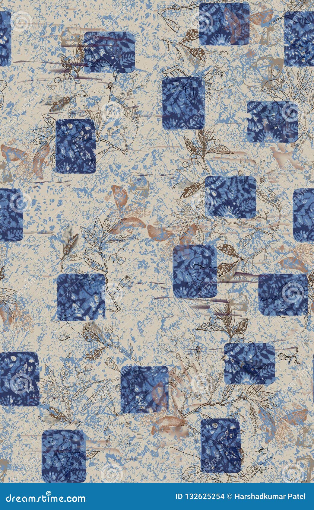 Abstract Colorful Block Print Pattern Stock Photo - Image of collection ...