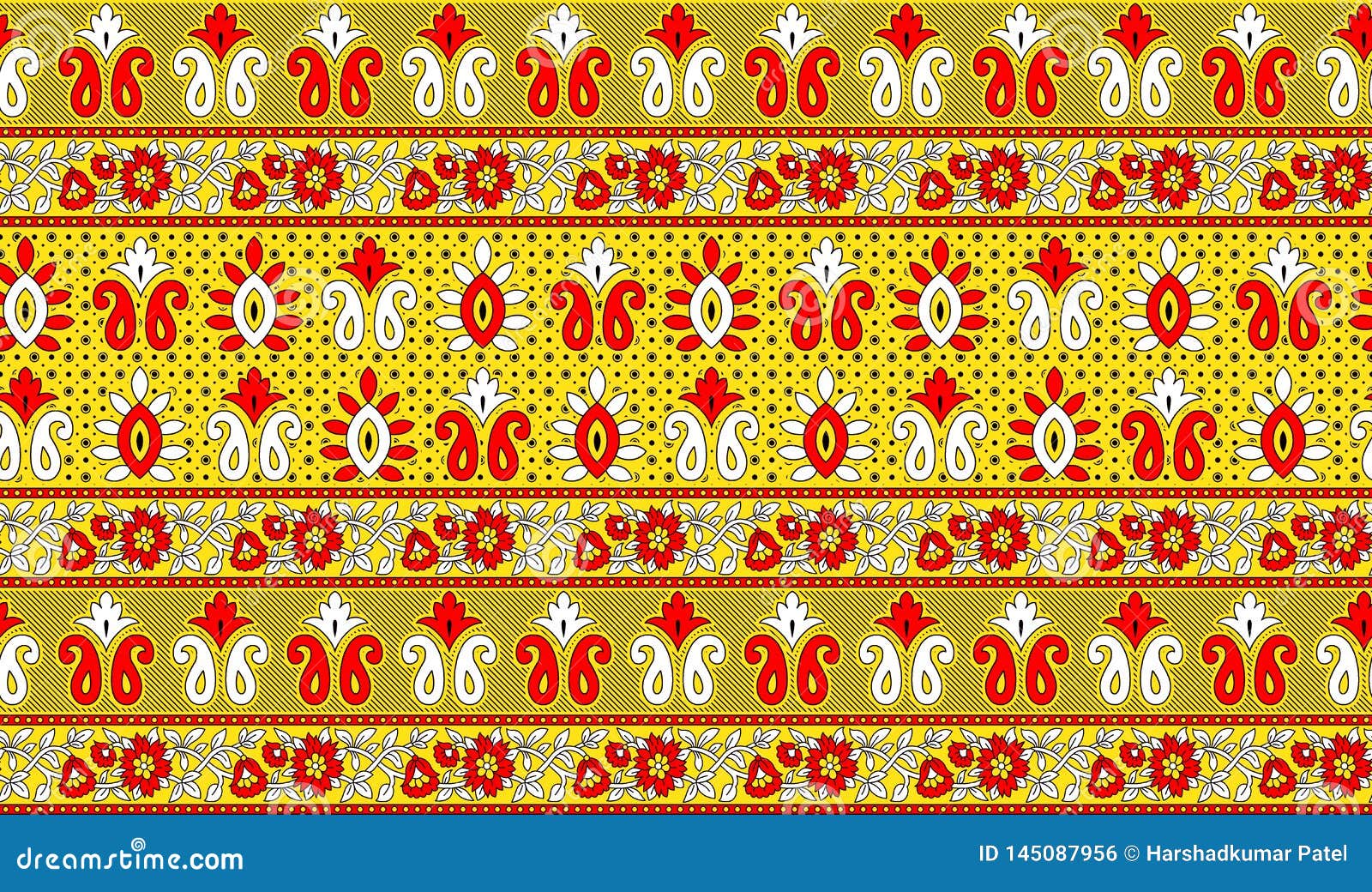 Abstract Colorful Block Print Pattern Stock Illustration - Illustration ...