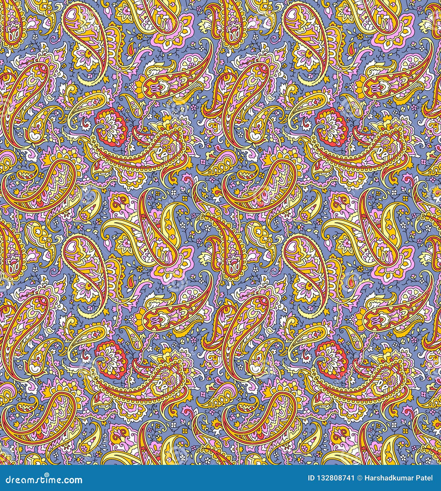 Abstract Colorful Block Print Pattern Stock Illustration - Illustration ...