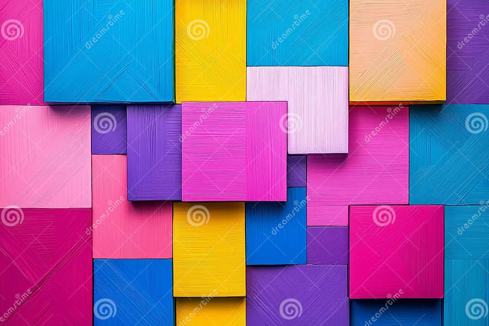 Abstract Colorful Blocks Interlocking Pattern Design Vibrant ...