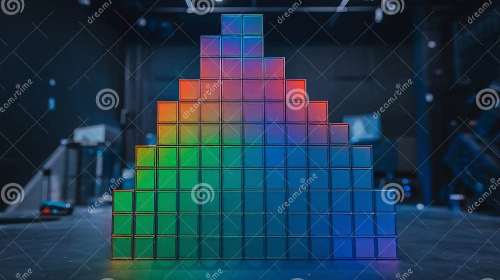 Abstract Colorful Blocks Pyramid Structure, Data Good Resolution Stock ...