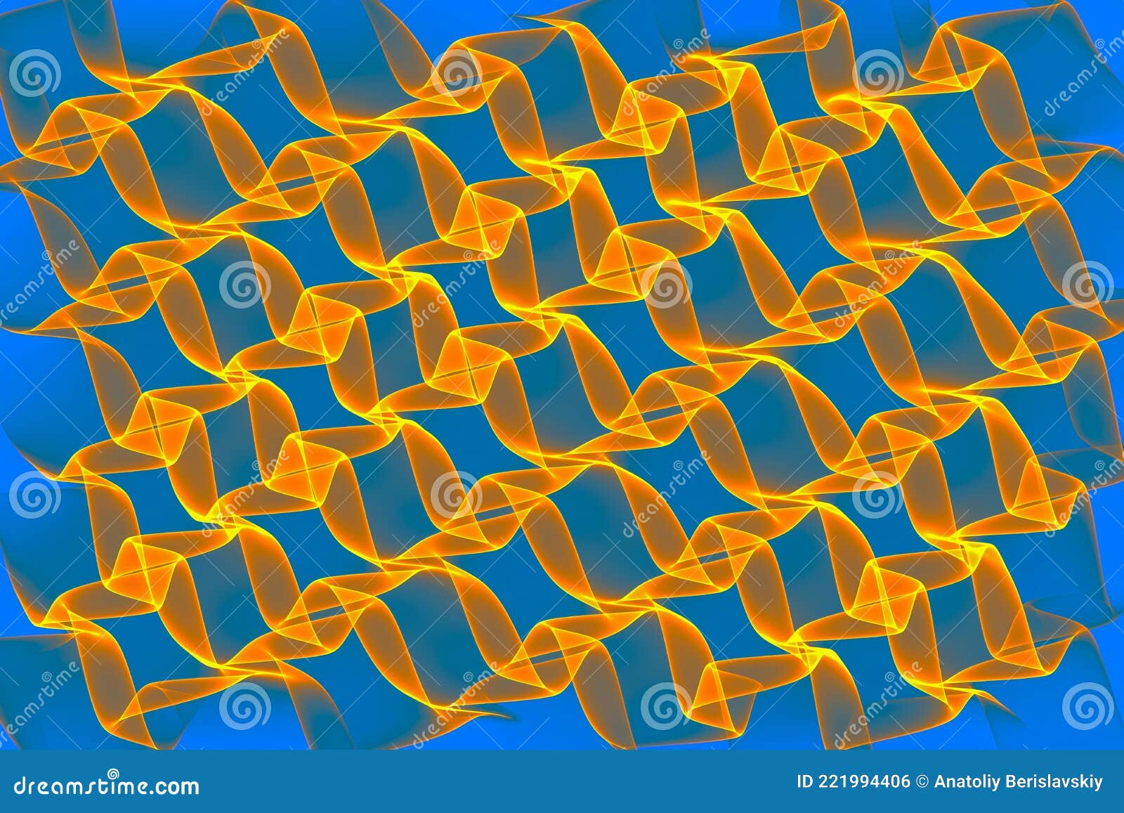 Abstract Colorful Blue and Yellow Wave Background Stock Illustration ...