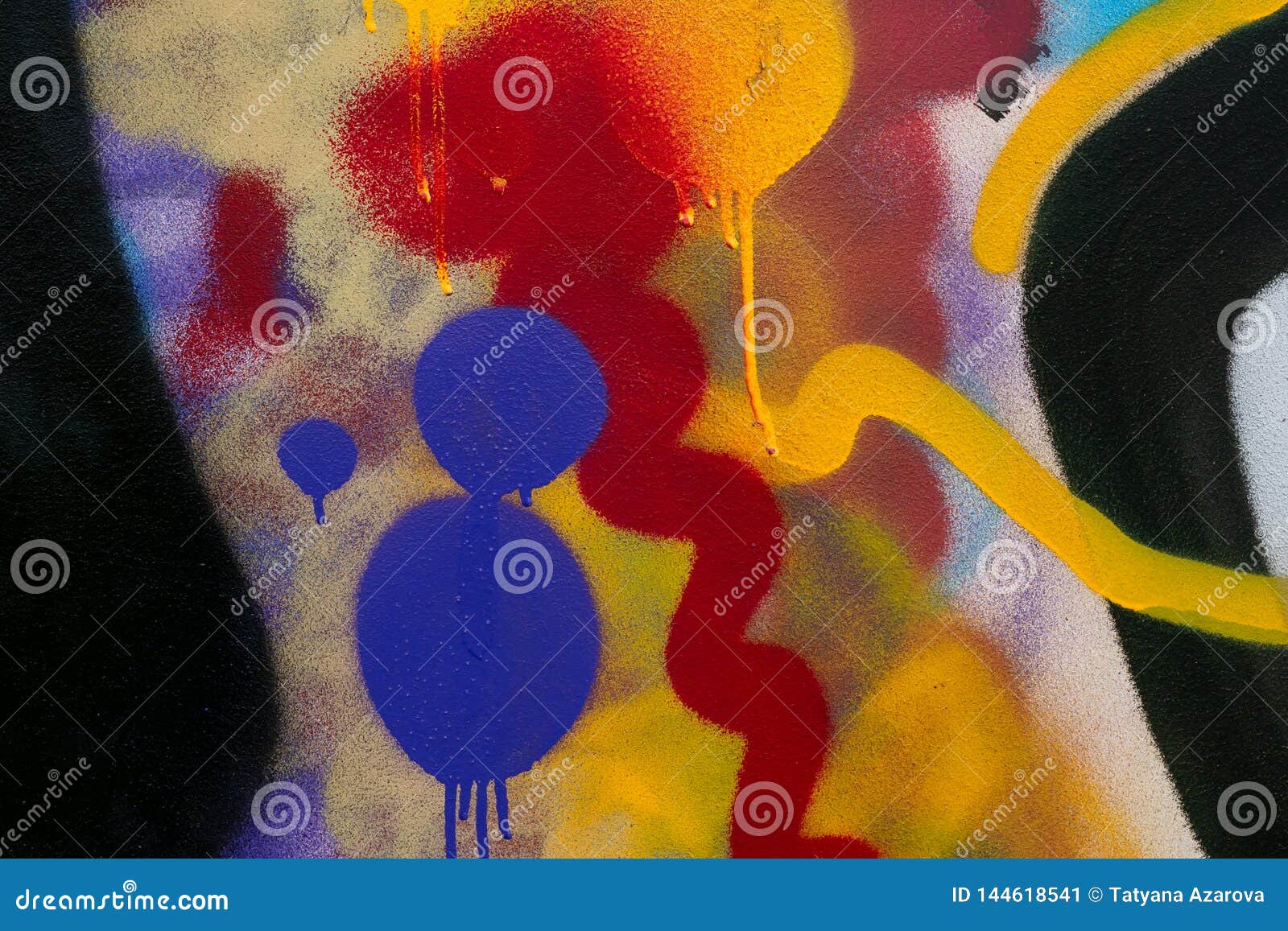 Abstract Colorful Blur on the Wall Background. Scribble of Colored ...