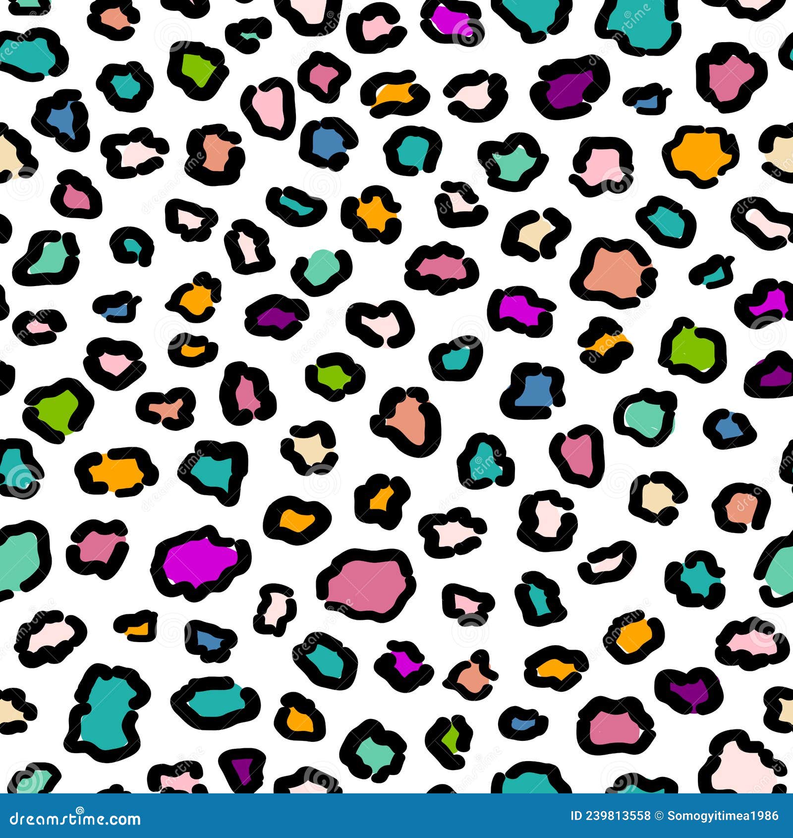 Abstract Colorful Boho Leopard Pattern. Stock Vector - Illustration of ...