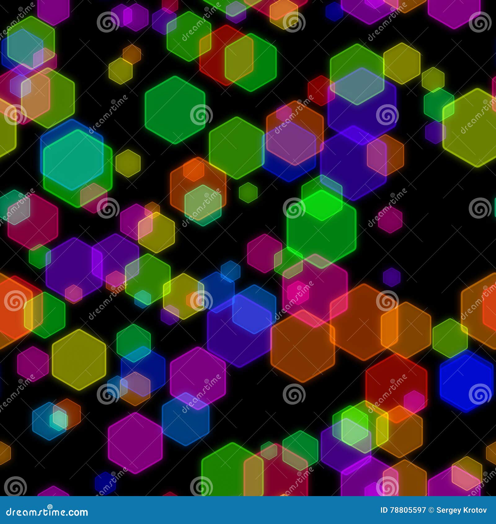 Abstract Colorful Bokeh Design Effects Seamless Illustration Pattern ...