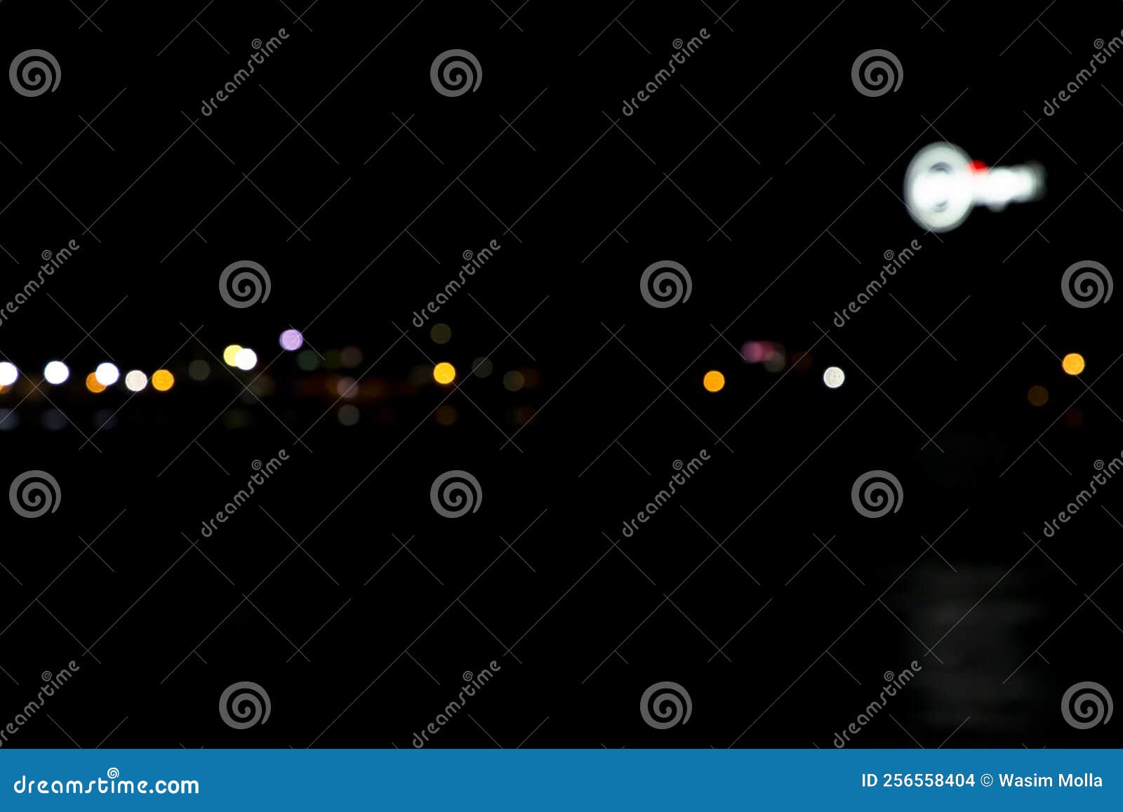 Abstract Colorful Bokeh Light Effects on the Night Black Background ...