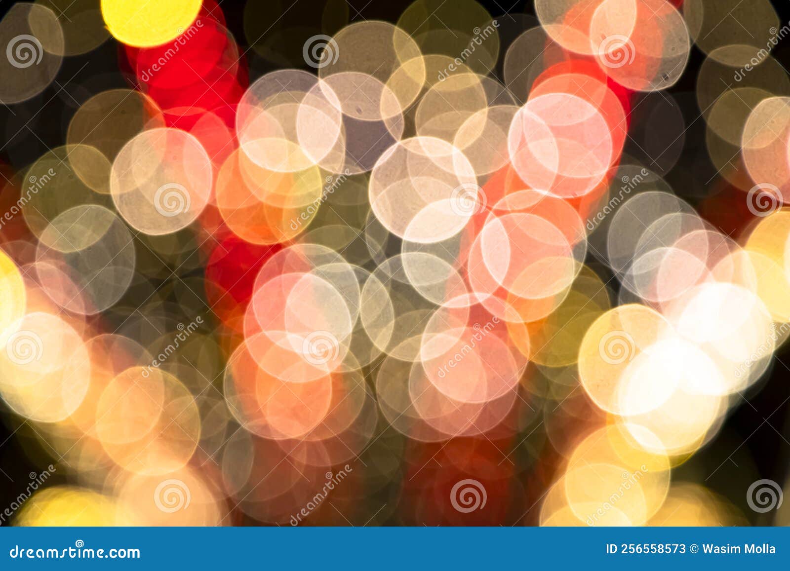 Abstract Colorful Bokeh Light Effects on the Night Black Background ...