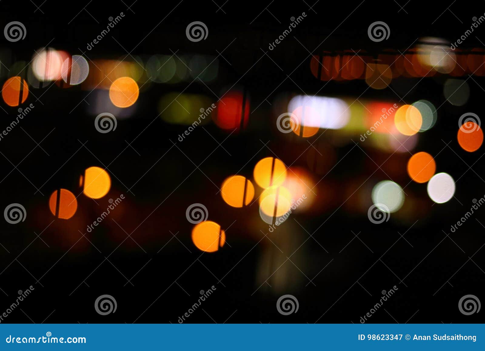 Abstract Colorful Bokeh Light on Night Background. Stock Image - Image ...