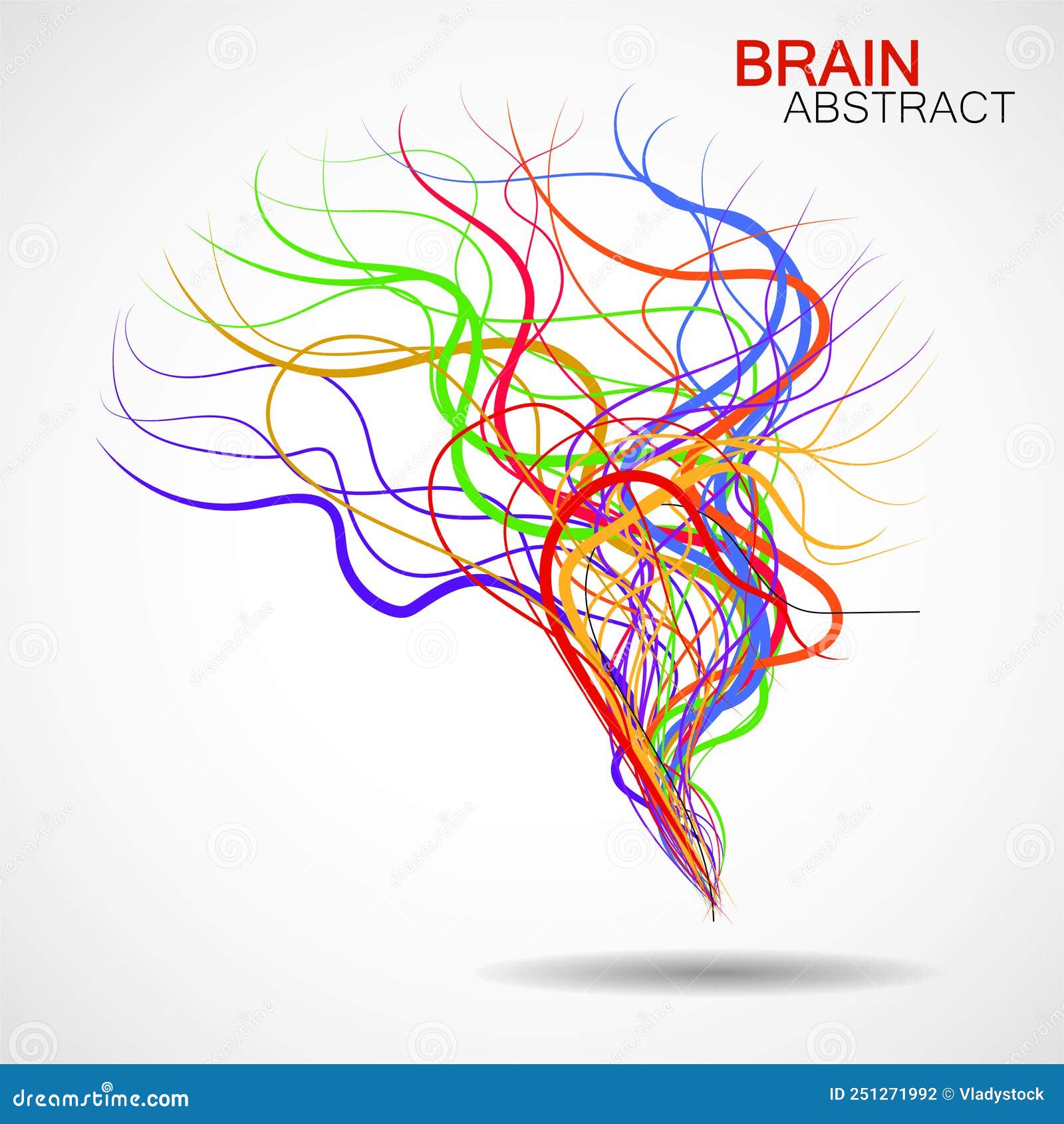 Abstract Colorful Brain with Chaotic Lines Stock Vector - Illustration ...