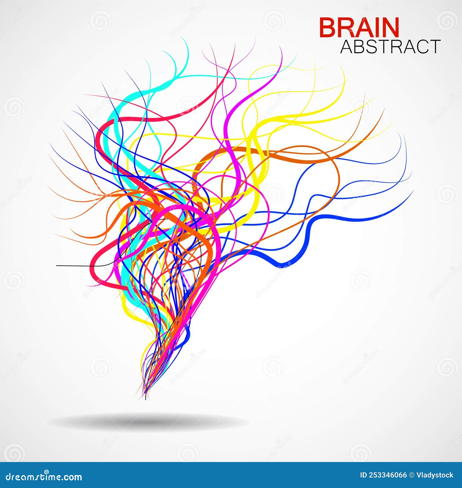 Abstract Colorful Brain with Chaotic Lines Stock Photo - Image of ...