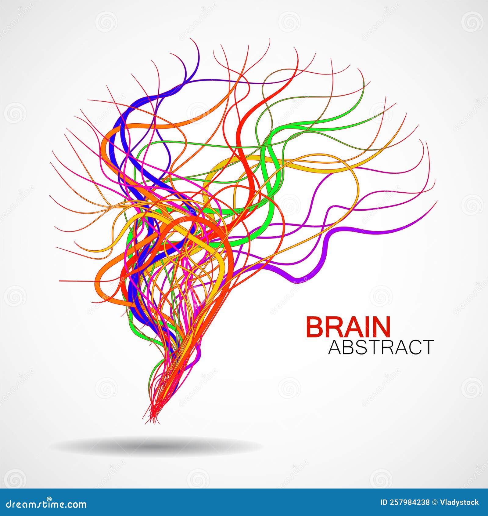 Abstract Colorful Brain with Chaotic Lines. Vector Stock Vector ...