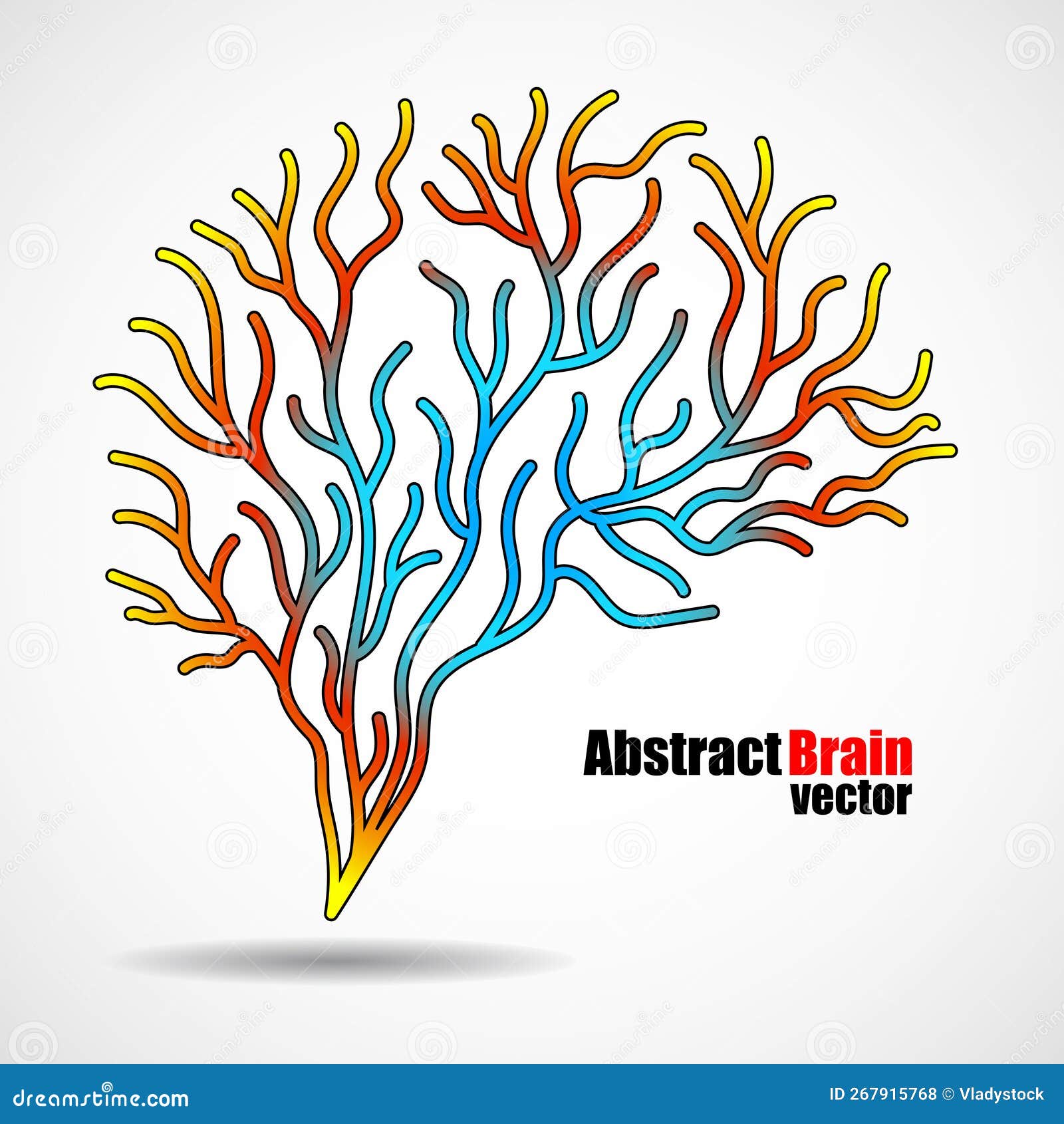 Abstract Colorful Brain with Lines Stock Vector - Illustration of ...