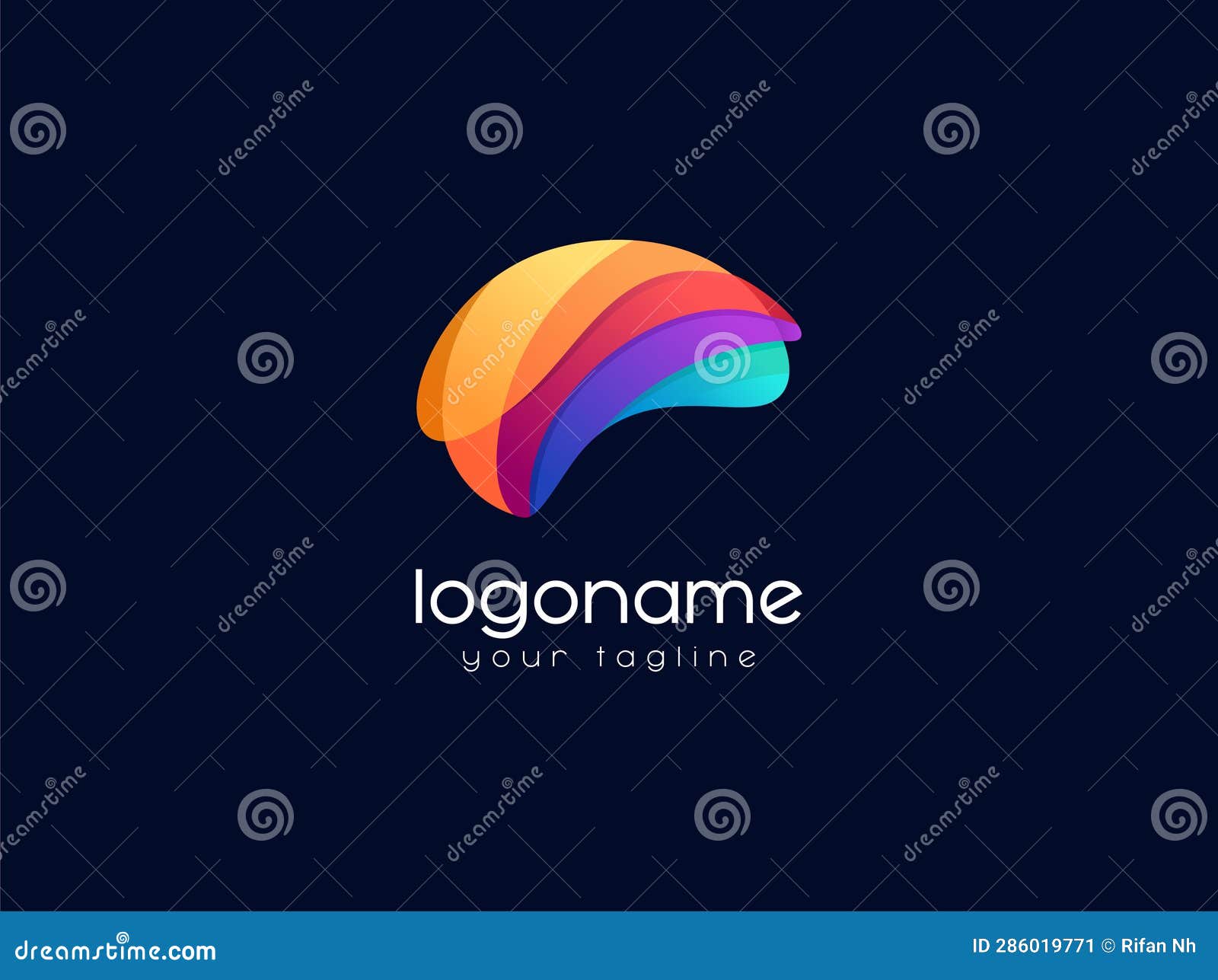Abstract Colorful Brain Logo Design Template Stock Vector ...