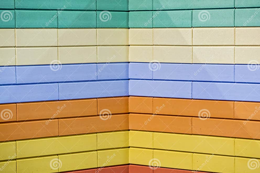 Abstract Colorful Brick Wall Pattern Painted Bricks Urban Texture ...