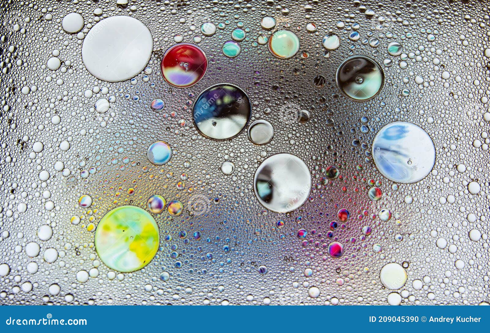 Abstract Colorful Bubbles. Freeze Motion of Color Dust Particles Splash ...