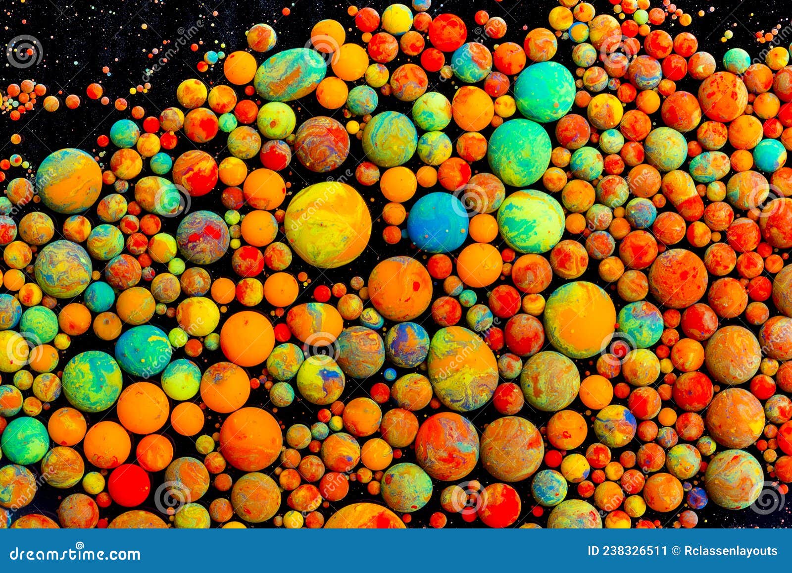 Abstract Colorful Bullets of Oil Ink Paint Stock Image - Image of ...