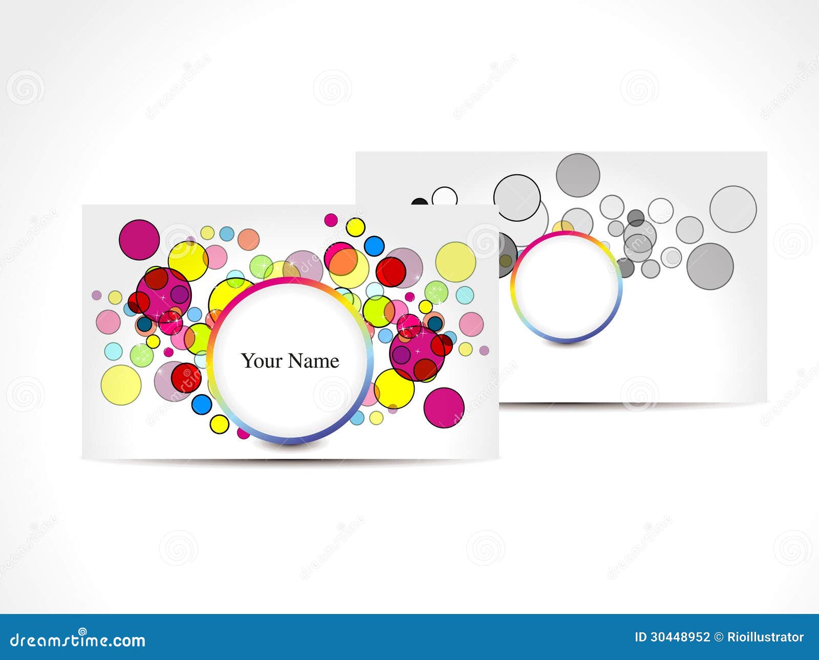 Abstract Colorful Business Card with Circles Stock Vector ...