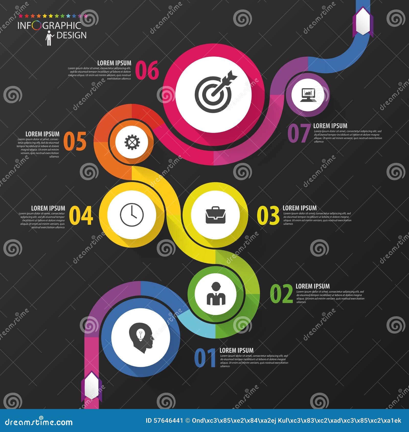 Abstract Colorful Business Path. Timeline Infographic Template Stock ... Abstract Colorful Business Path. Timeline Infographic Template Stock ...