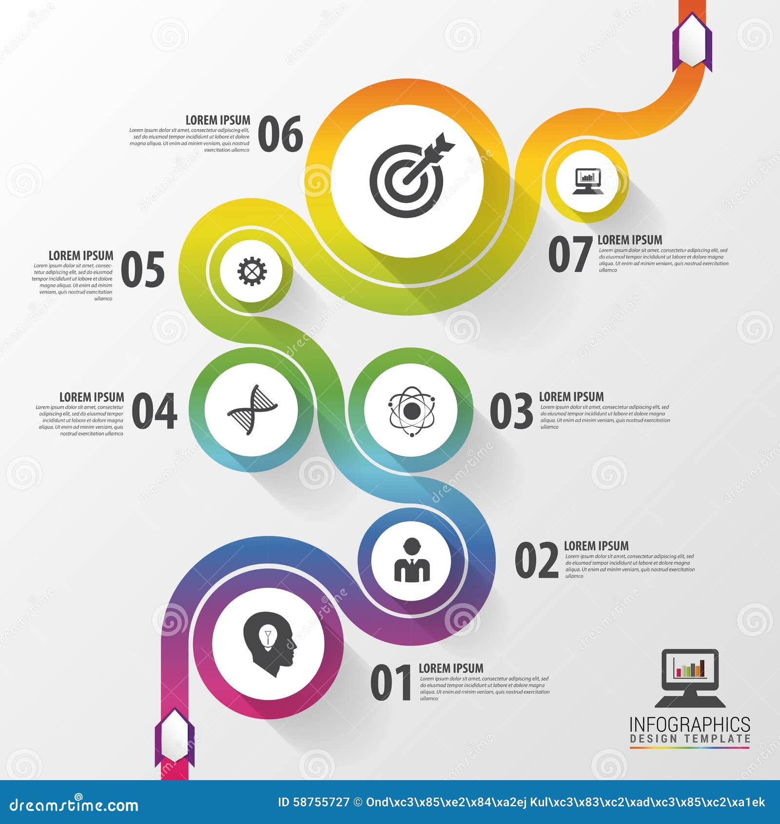 Abstract Colorful Business Path. Timeline Infographic Template Stock ...