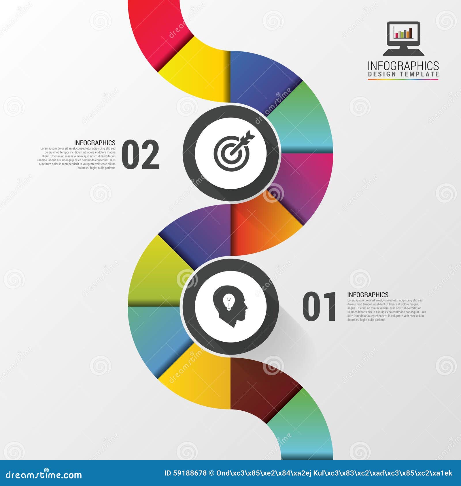 Abstract Colorful Business Path. Timeline Infographic Template Stock ...
