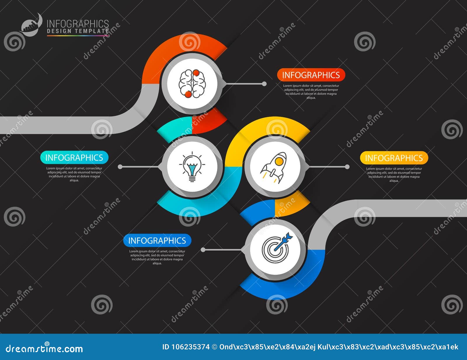 Abstract Colorful Business Path. Timeline Infographic Template Stock ...