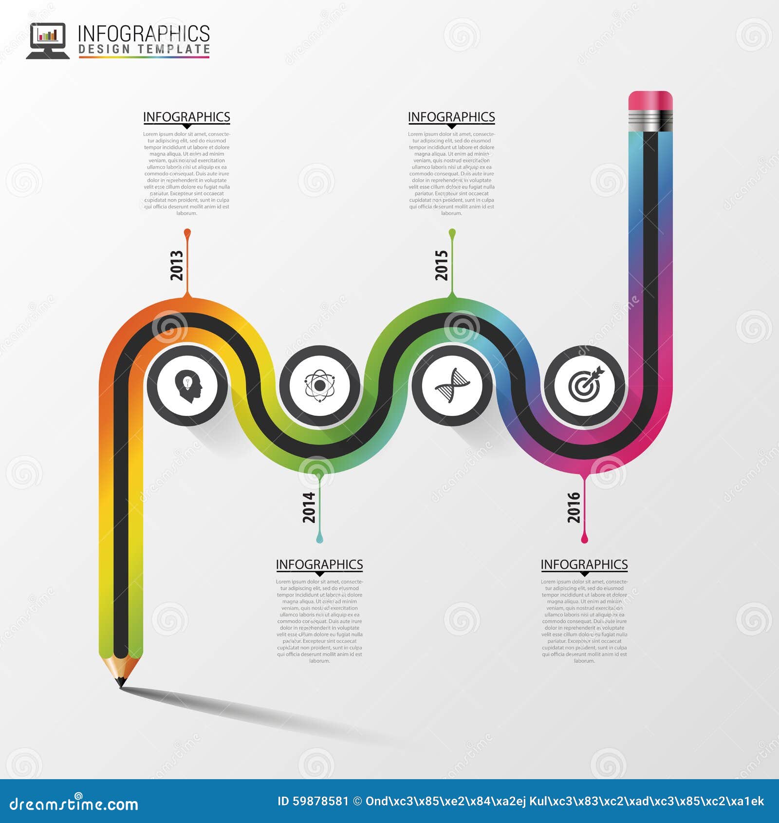 Abstract Colorful Business Path. Timeline Infographic Template Stock ...