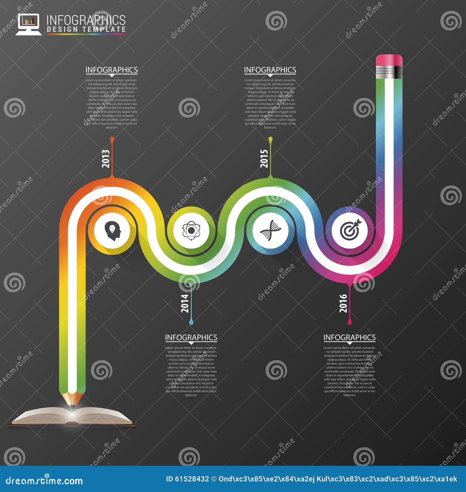 Abstract Colorful Business Path. Timeline Infographic Template Stock ...