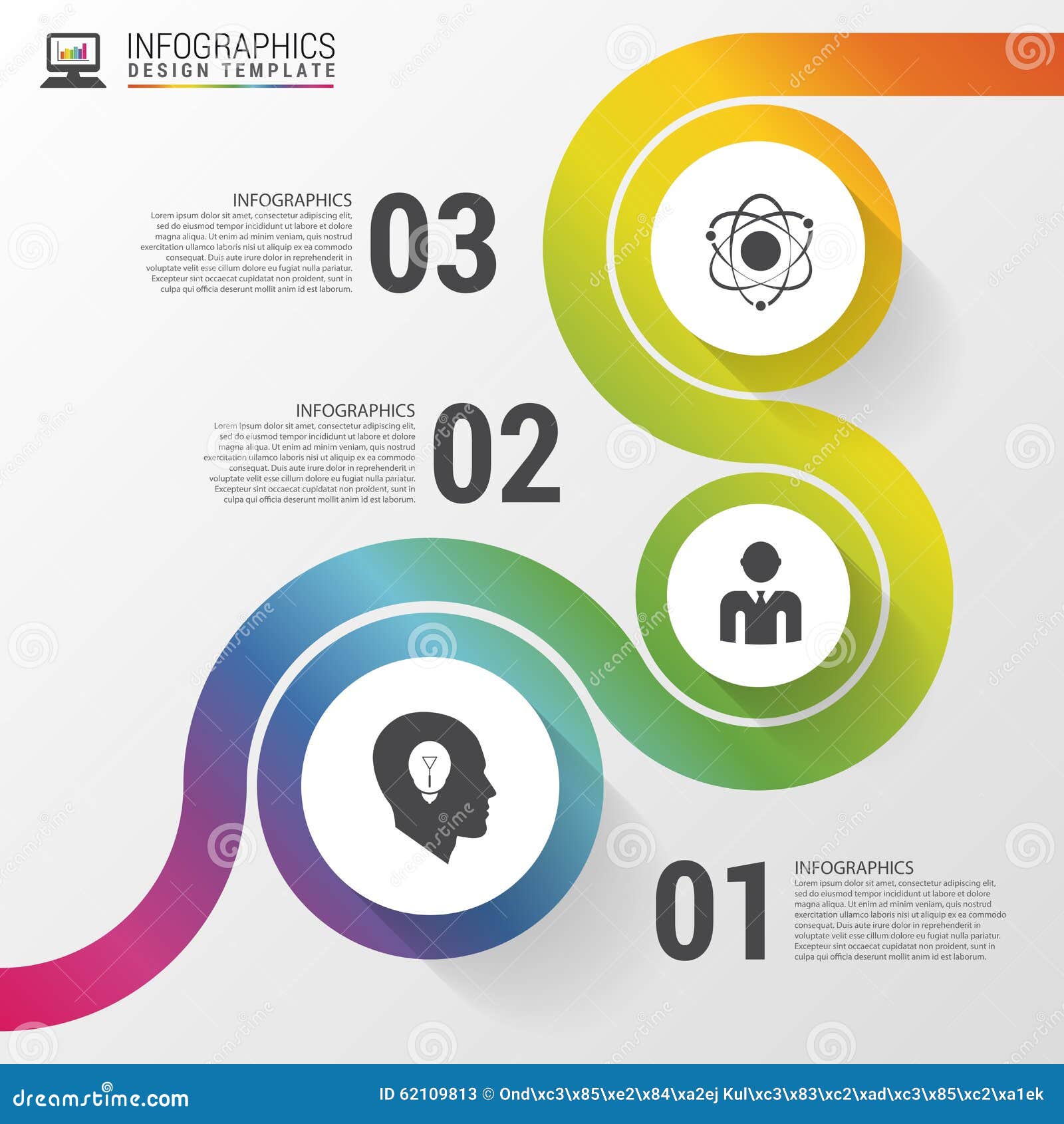 Abstract Colorful Business Path. Timeline Infographic Template Stock ...