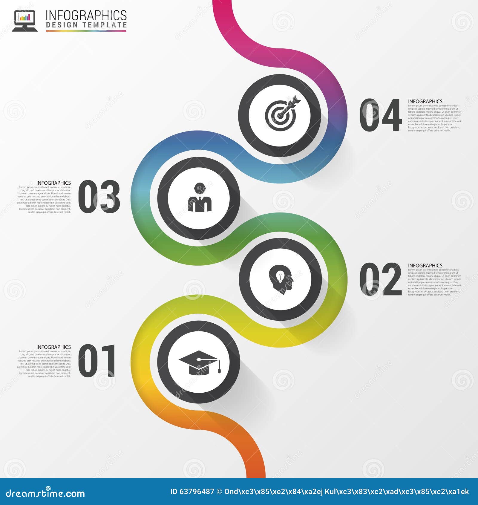 Abstract Colorful Business Path. Timeline Infographic Template Stock ...