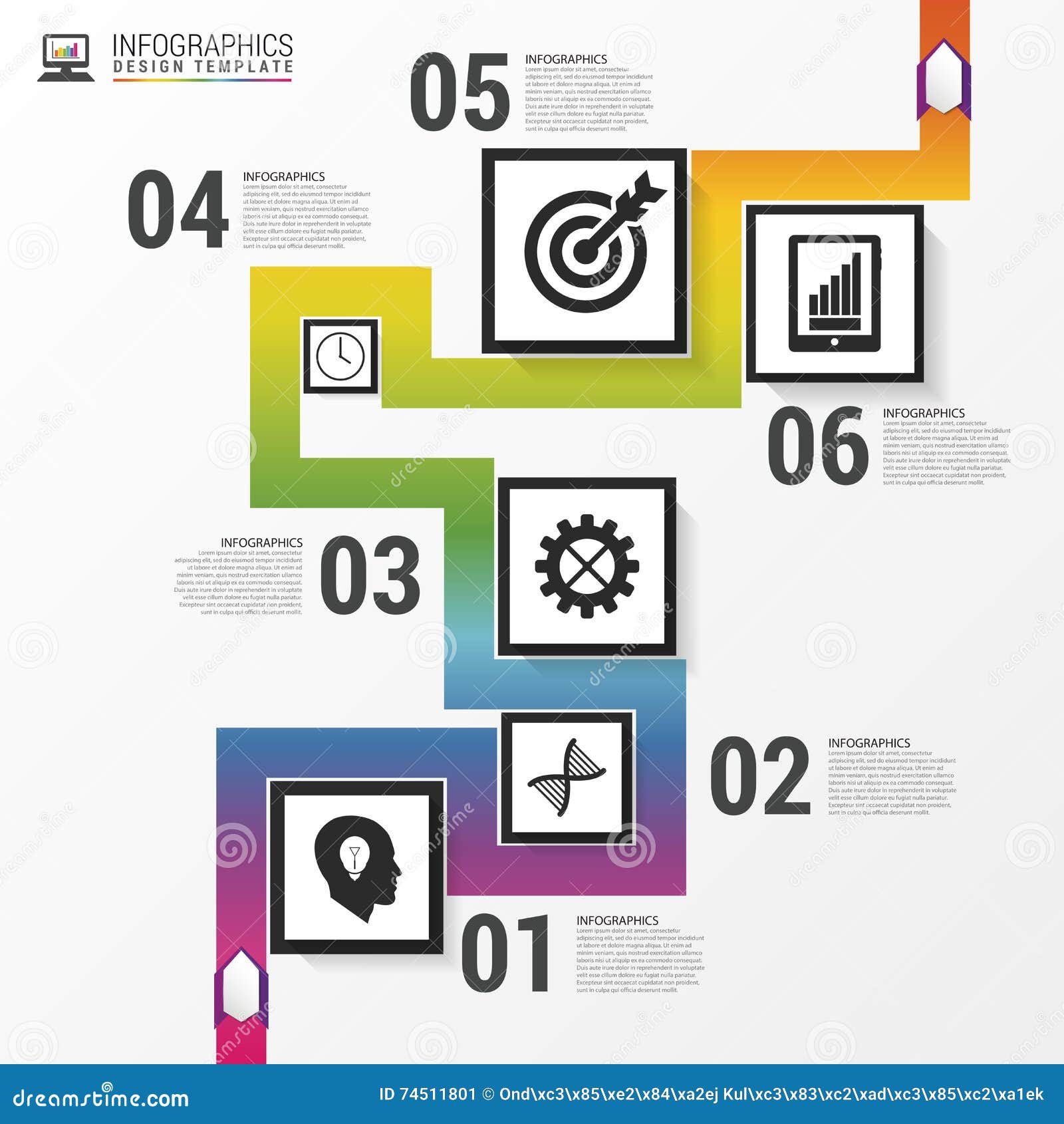 Abstract Colorful Business Path. Timeline Infographic Template Stock ...