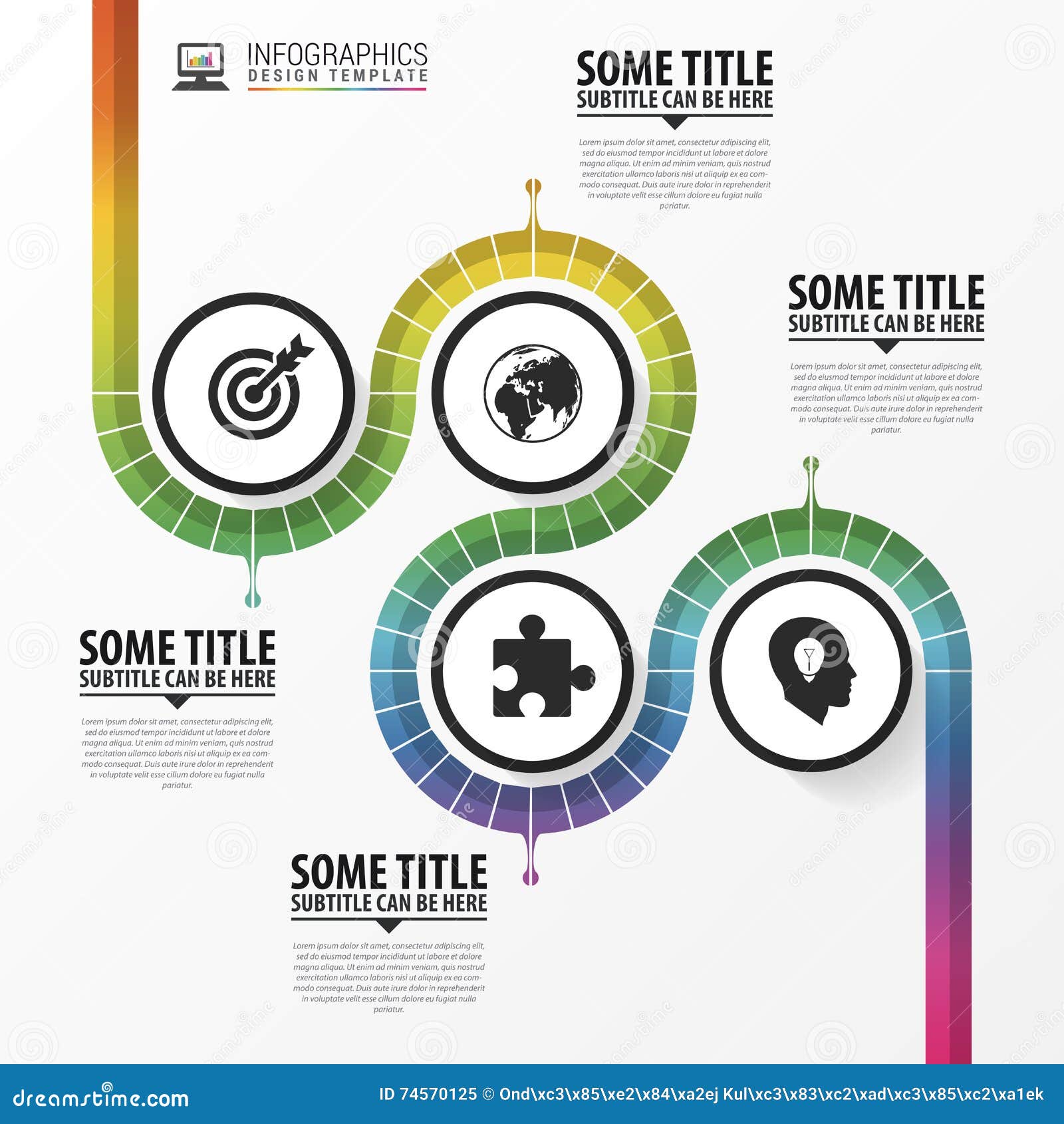 Abstract Colorful Business Path. Timeline Infographic Template Stock ...