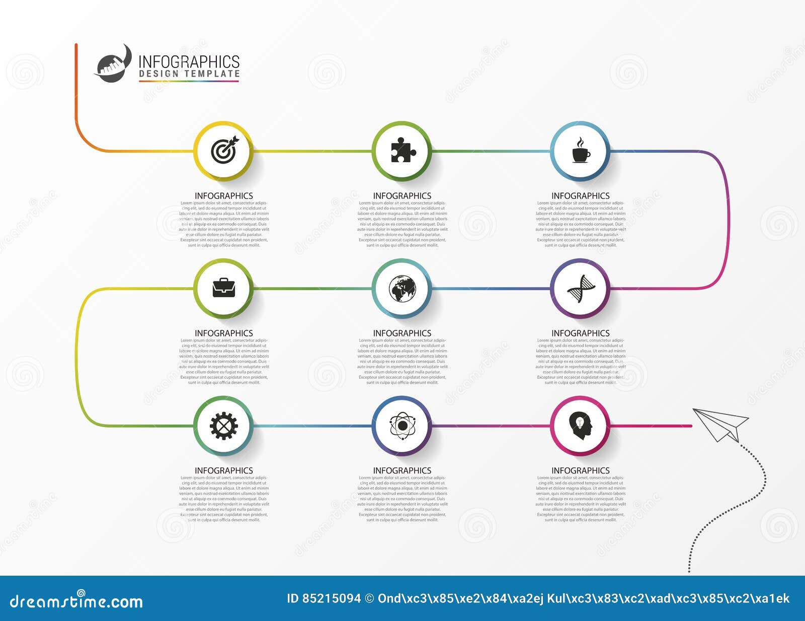Abstract Colorful Business Path. Timeline Infographic Template Stock ...