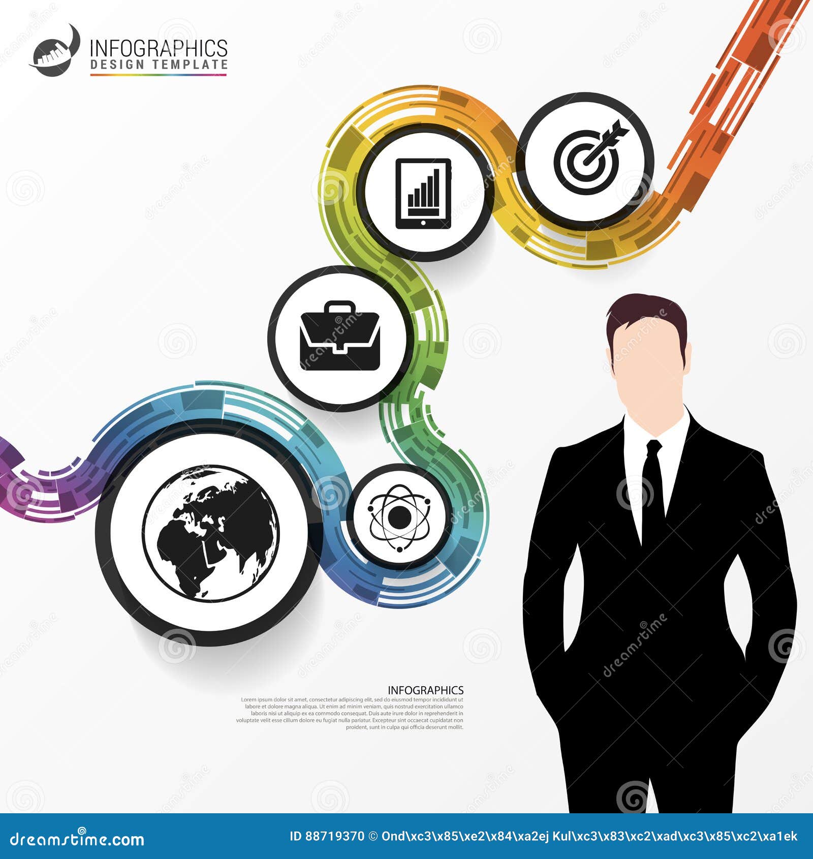 Abstract Colorful Business Path. Timeline Infographic Template Stock ...