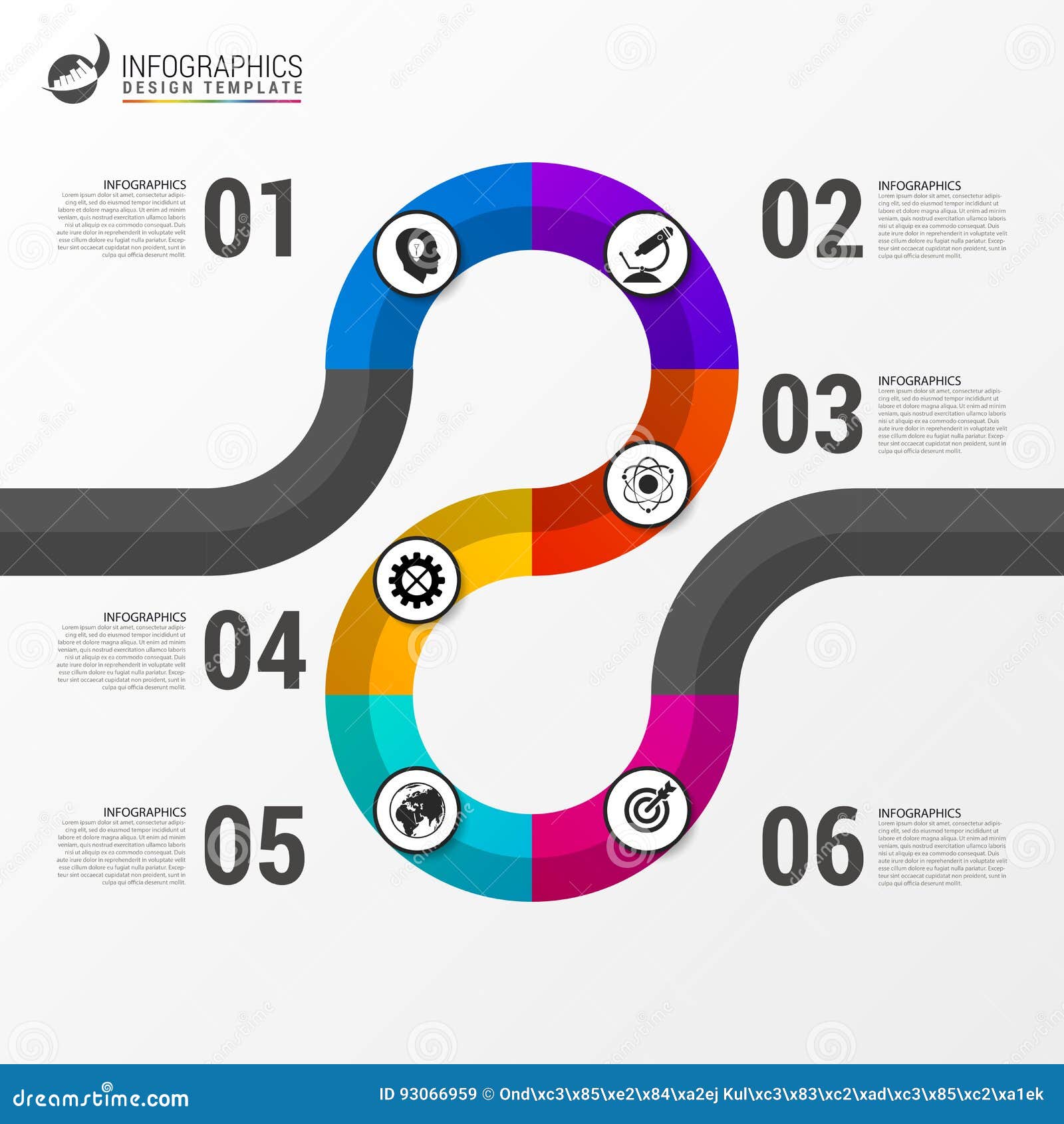 Abstract Colorful Business Path. Timeline Infographic Template Stock ...