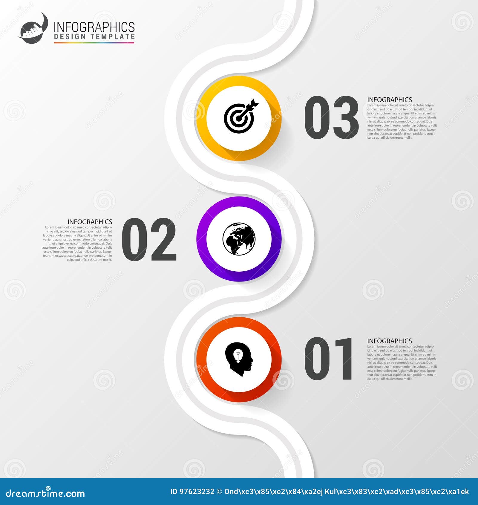 Abstract Colorful Business Path. Timeline Infographic Template Stock ...