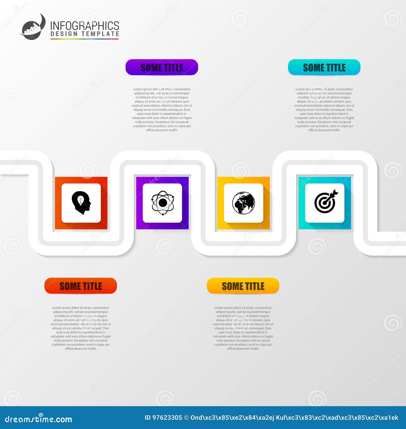Abstract Colorful Business Path. Timeline Infographic Template Stock ...
