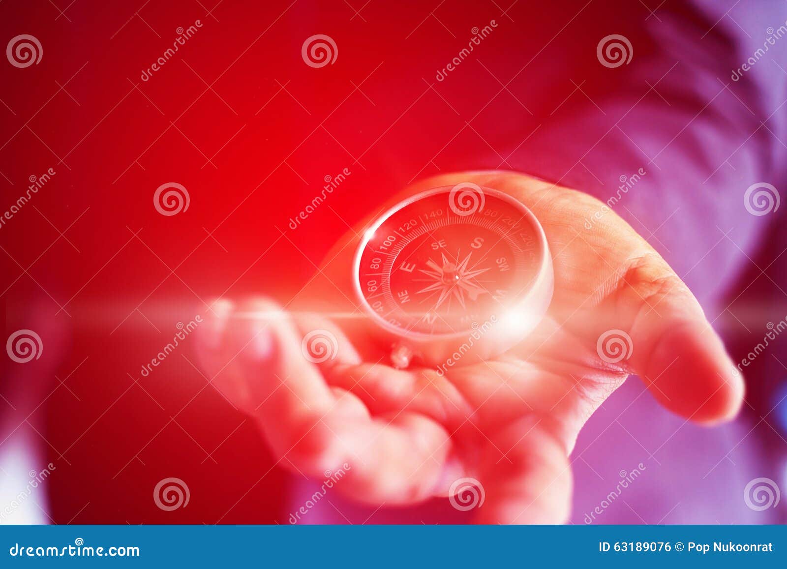 Abstract, Colorful Businessman with a Compass Holding in Hand Stock ...