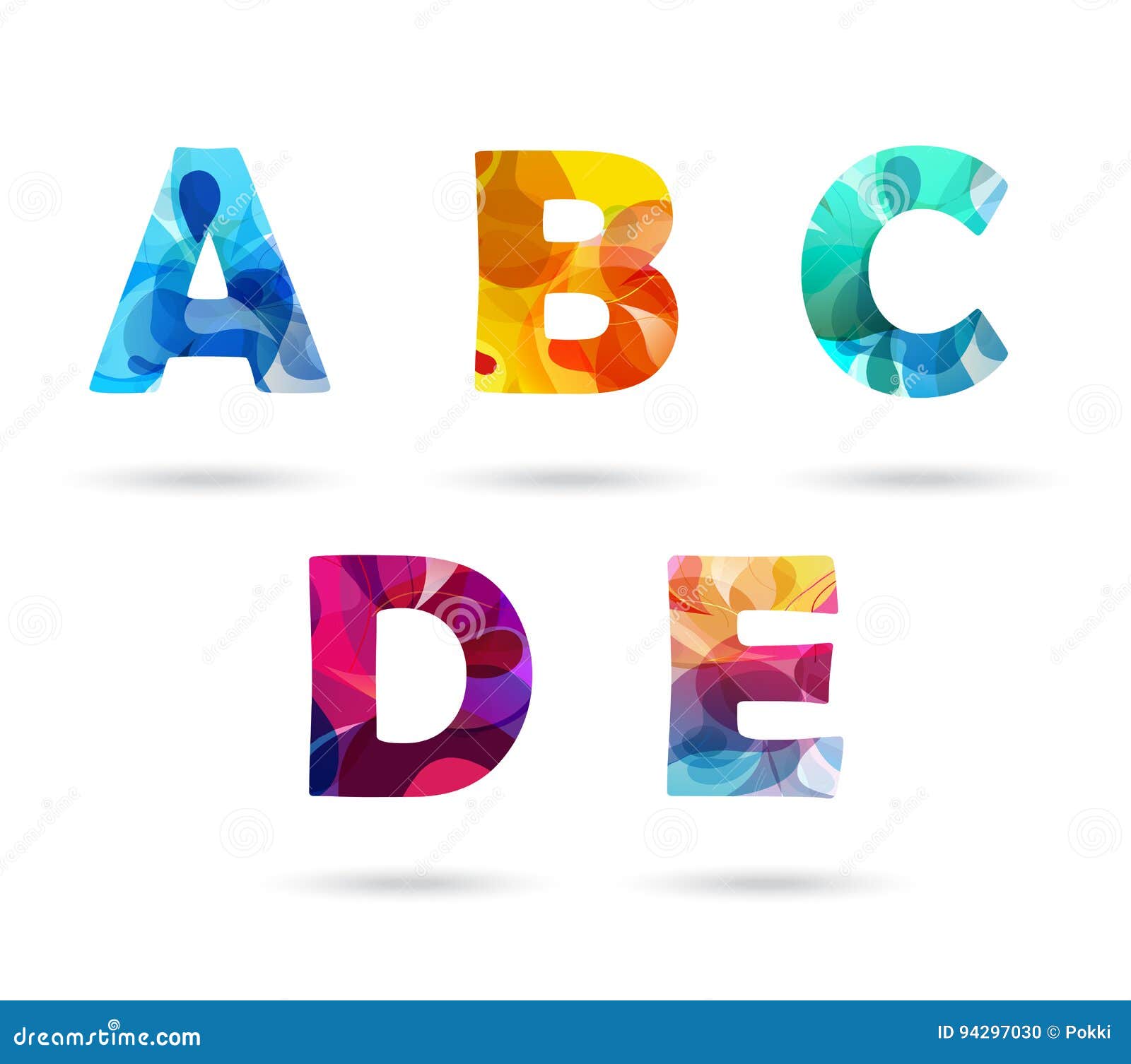 Abstract Colorful Capital Letters Set. Stock Vector - Illustration of ...